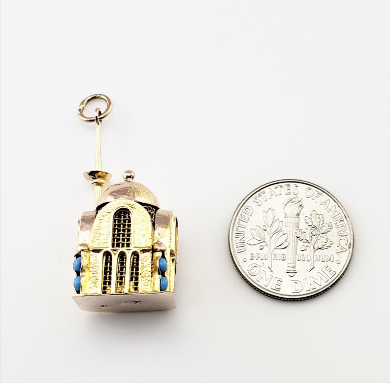 10 Karat Yellow Gold Mosque Charm at 1stDibs