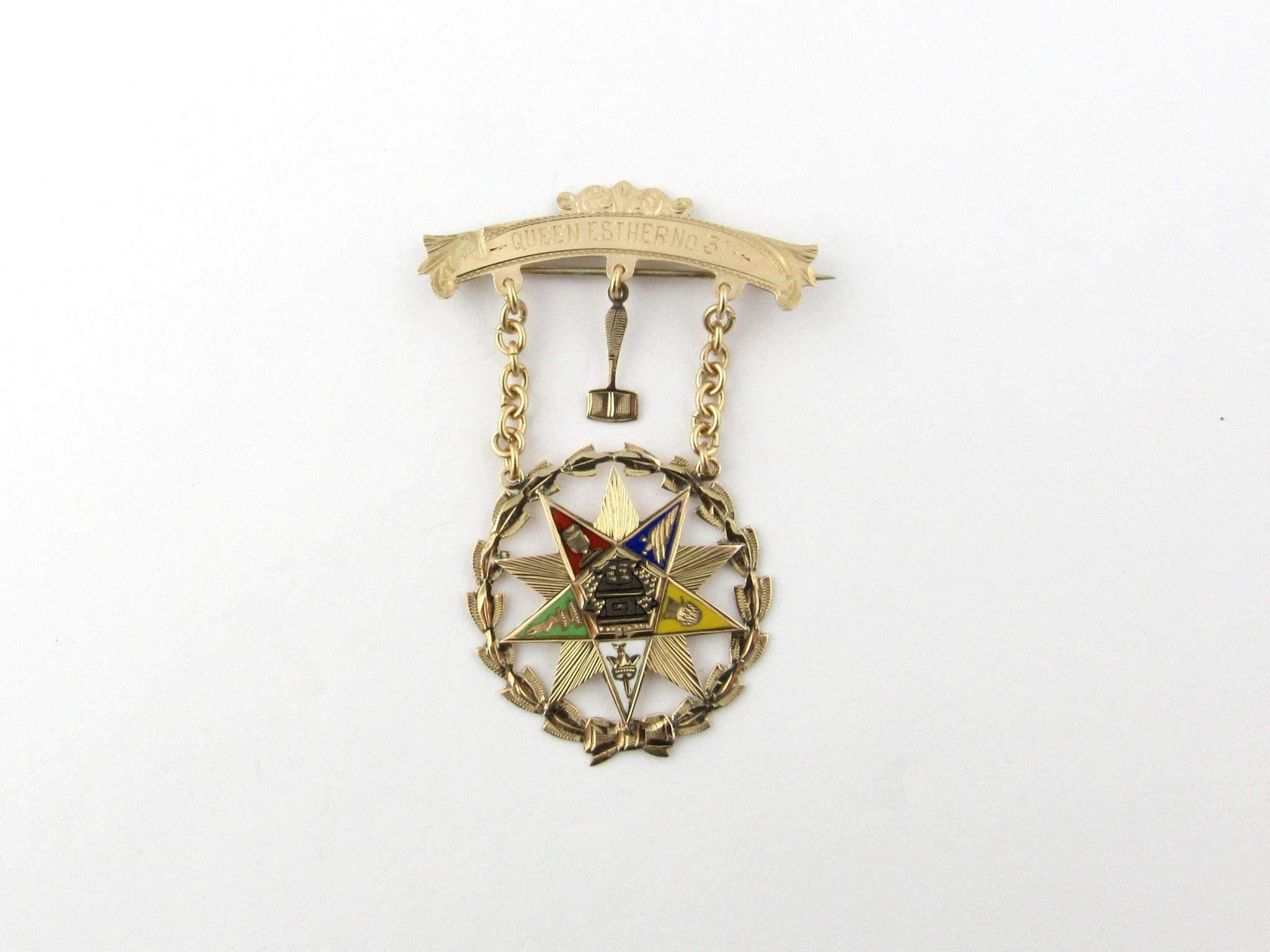 10 Karat Yellow Gold Queen Esther Pin or Medal at 1stDibs | queen ...