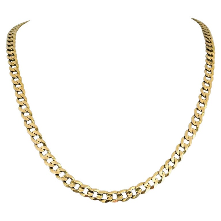 10 Karat Yellow Gold Solid Heavy Curb Link Chain Necklace Turkey For ...