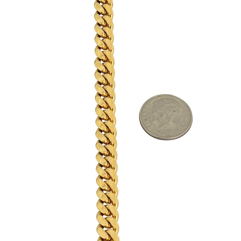 10 Karat Yellow Gold Solid High Polish Cuban Curb Link Chain Necklace ...