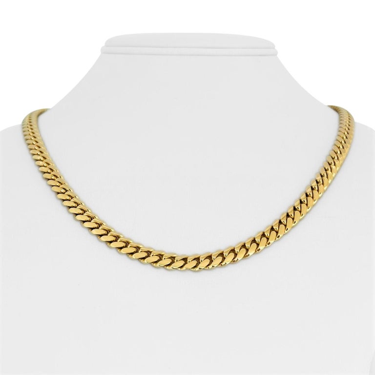 10 Karat Yellow Gold Solid High Polish Cuban Curb Link Chain Necklace ...