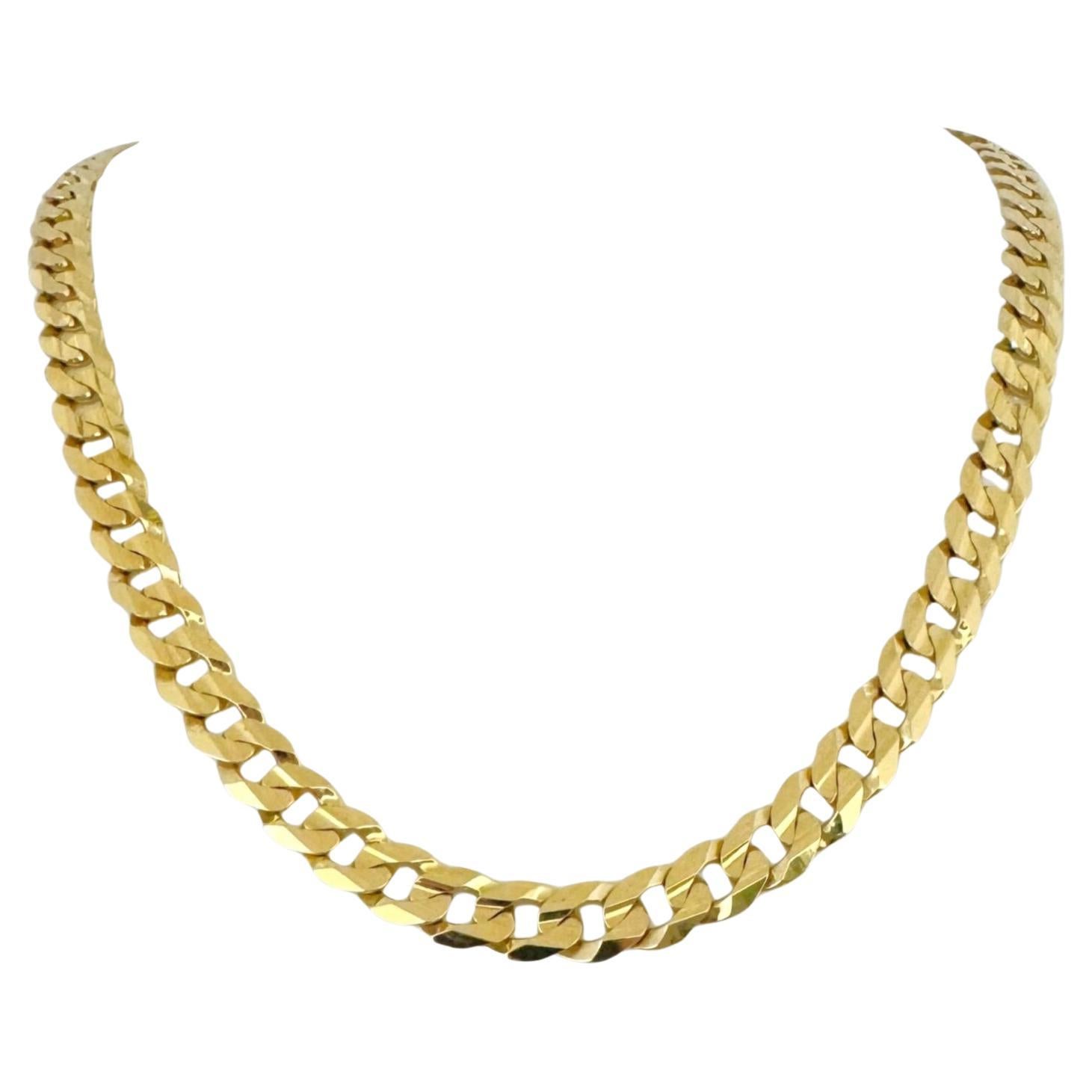 10 Karat Yellow Gold Solid Men's Curb Link Chain Necklace Turkey For ...