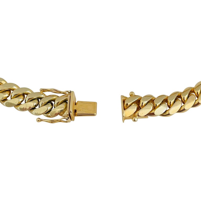 10 Karat Yellow Gold Solid Men's High Polish Cuban Curb Link Bracelet ...