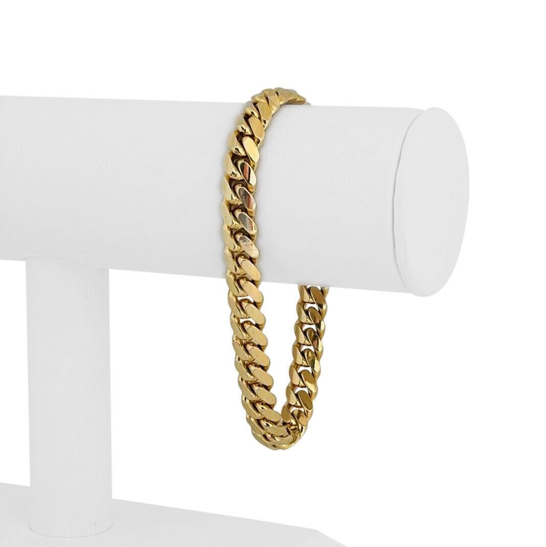 10 Karat Yellow Gold Solid High Polish Cuban Curb Link Chain Necklace ...