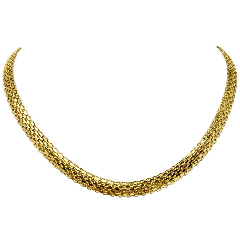 10 Karat Yellow Gold Vintage Bismark Link Chain Necklace For Sale at ...