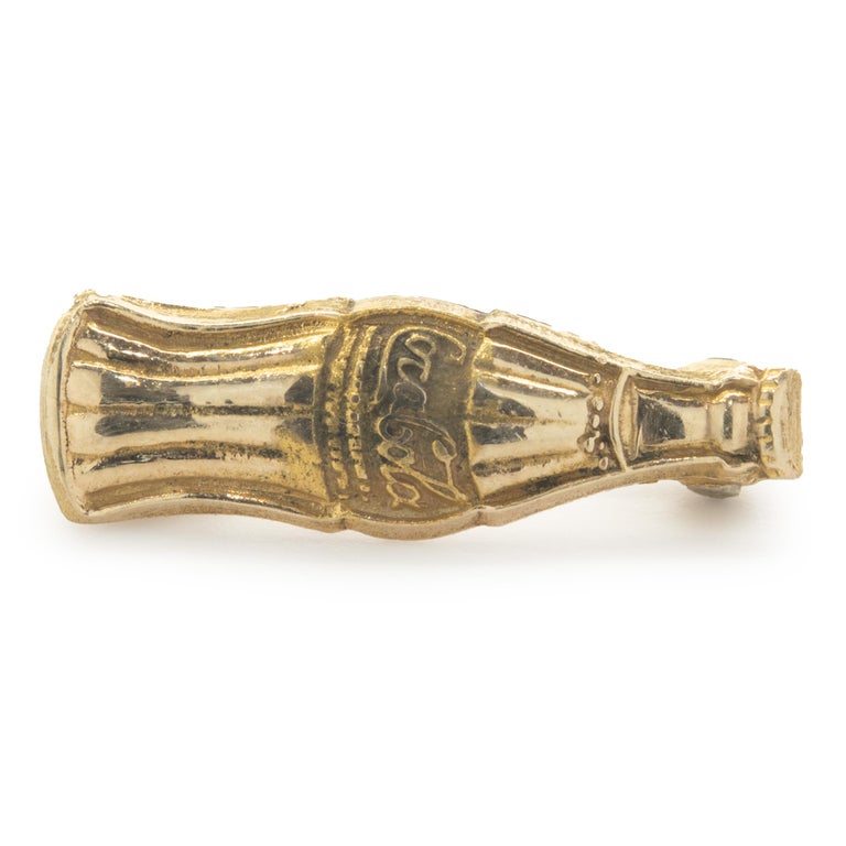 10 Karat Yellow Gold Vintage Coke Bottle Pin For Sale at 1stDibs