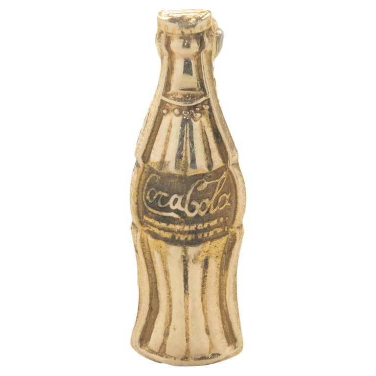 10 Karat Yellow Gold Vintage Coke Bottle Pin For Sale at 1stDibs
