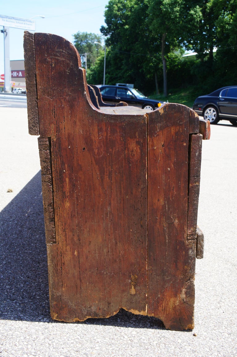 Long Antique Hungarian Pine Storage Bench Hand Painted Folk Art Seat ...