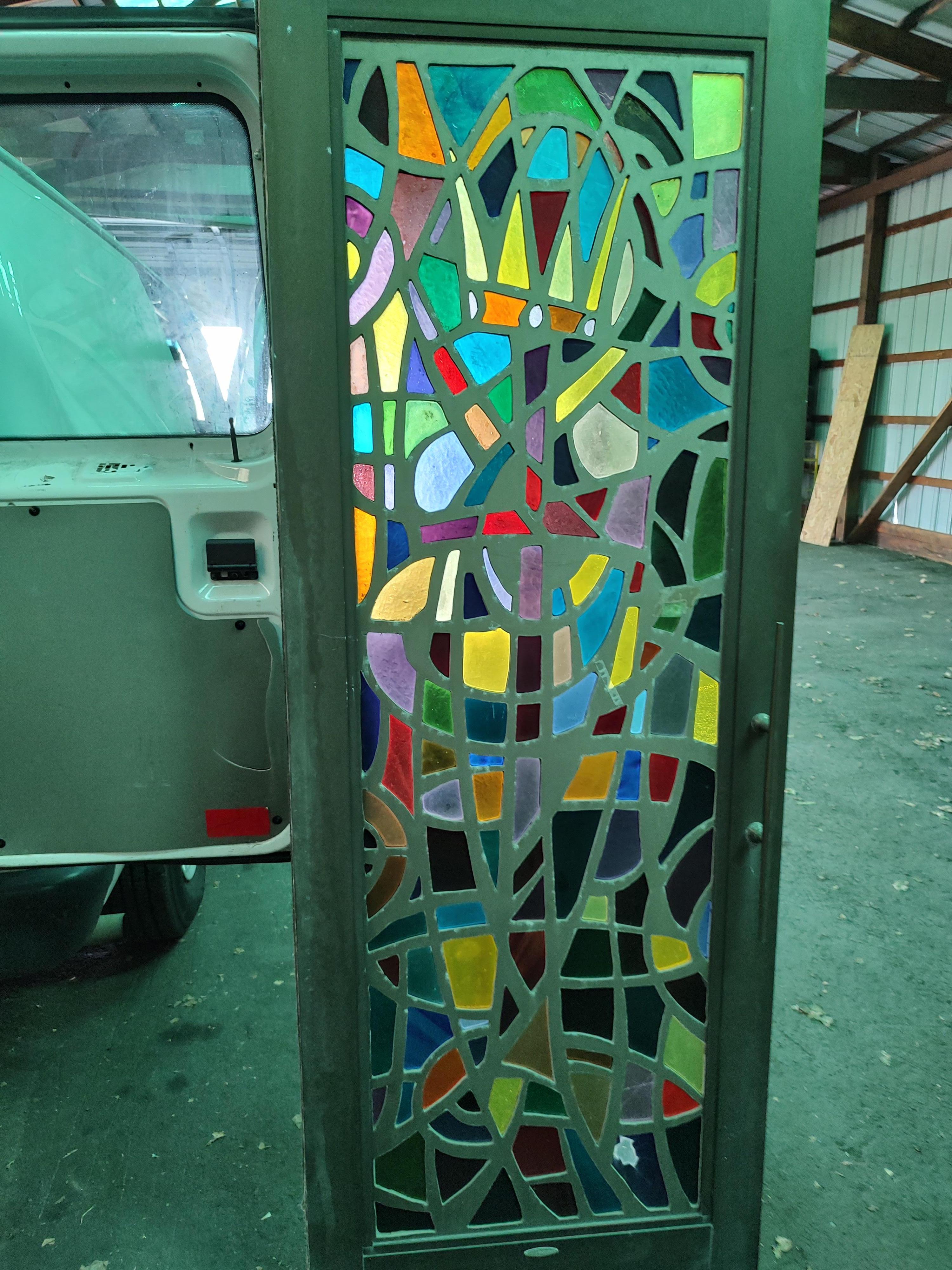 10 Mid Century Modern Architectural Abstract Stained Glass Paneled ...
