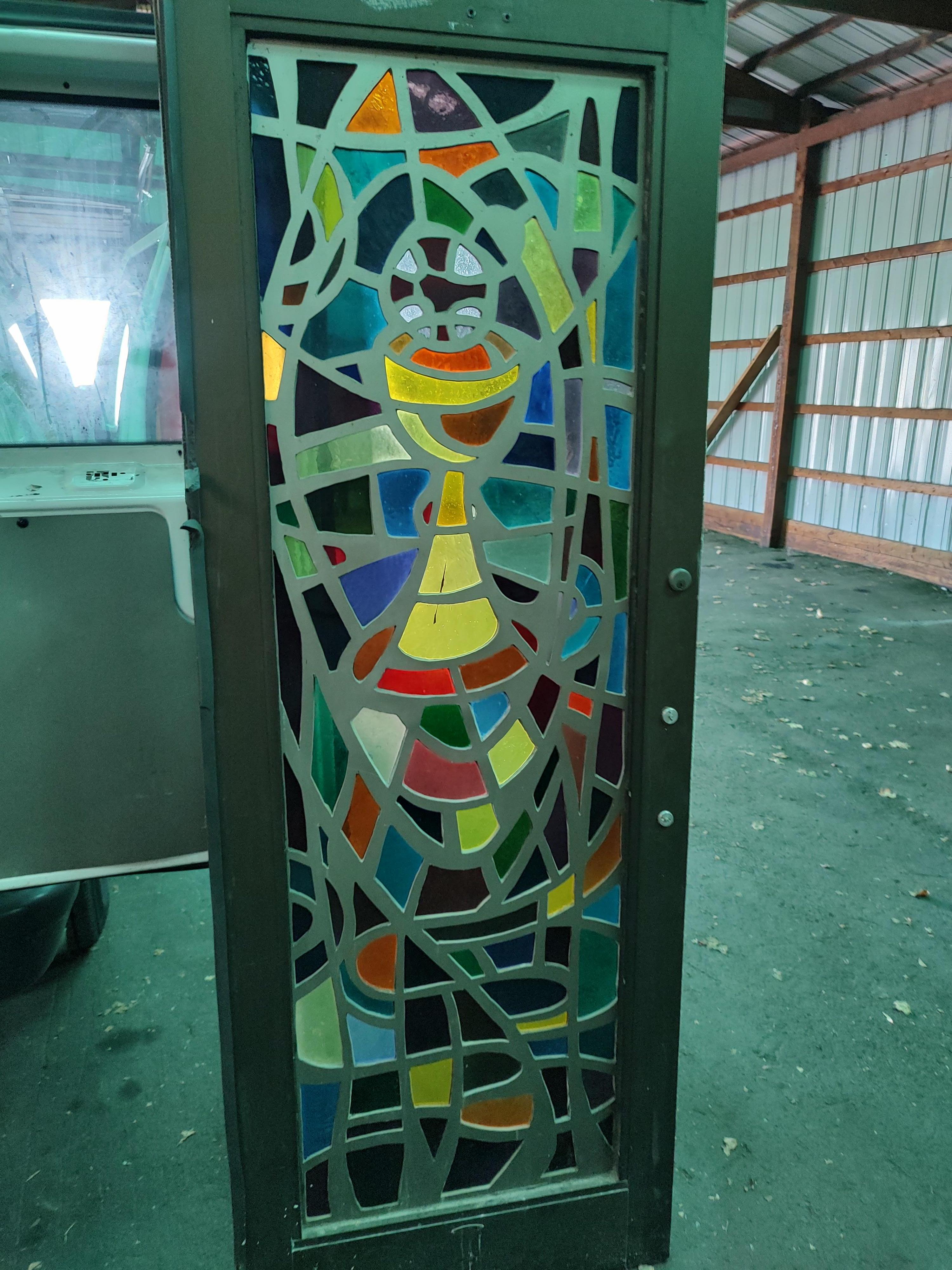 10 Mid Century Modern Architectural Abstract Stained Glass Paneled ...