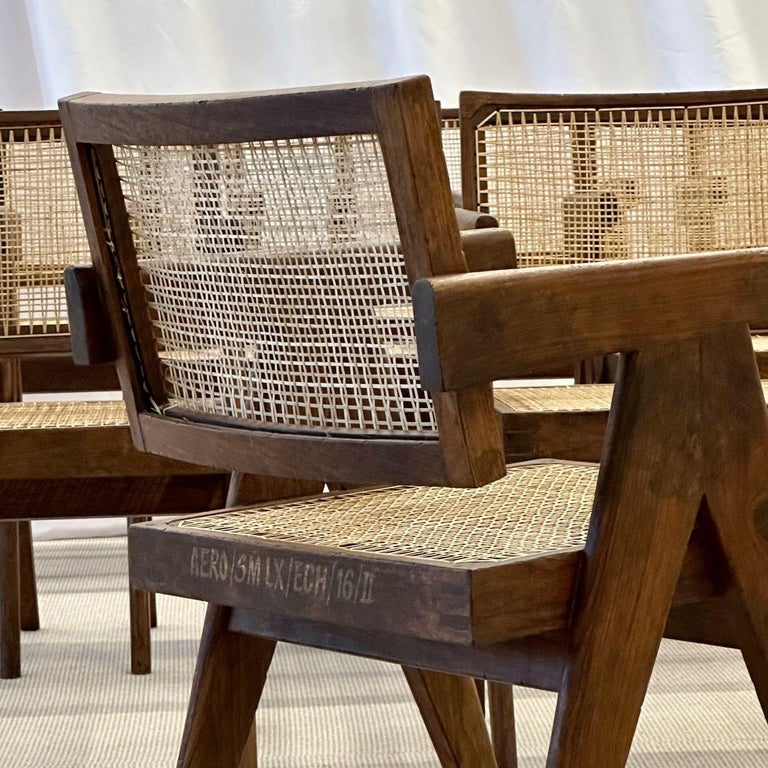 10 Pierre Jeanneret Dining, Arm Chairs, French Mid-Century Modern ...