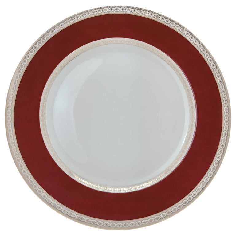 10 Royal Bavaria Ruby and Gold Dinner Plates, Antique, circa 1920 For ...