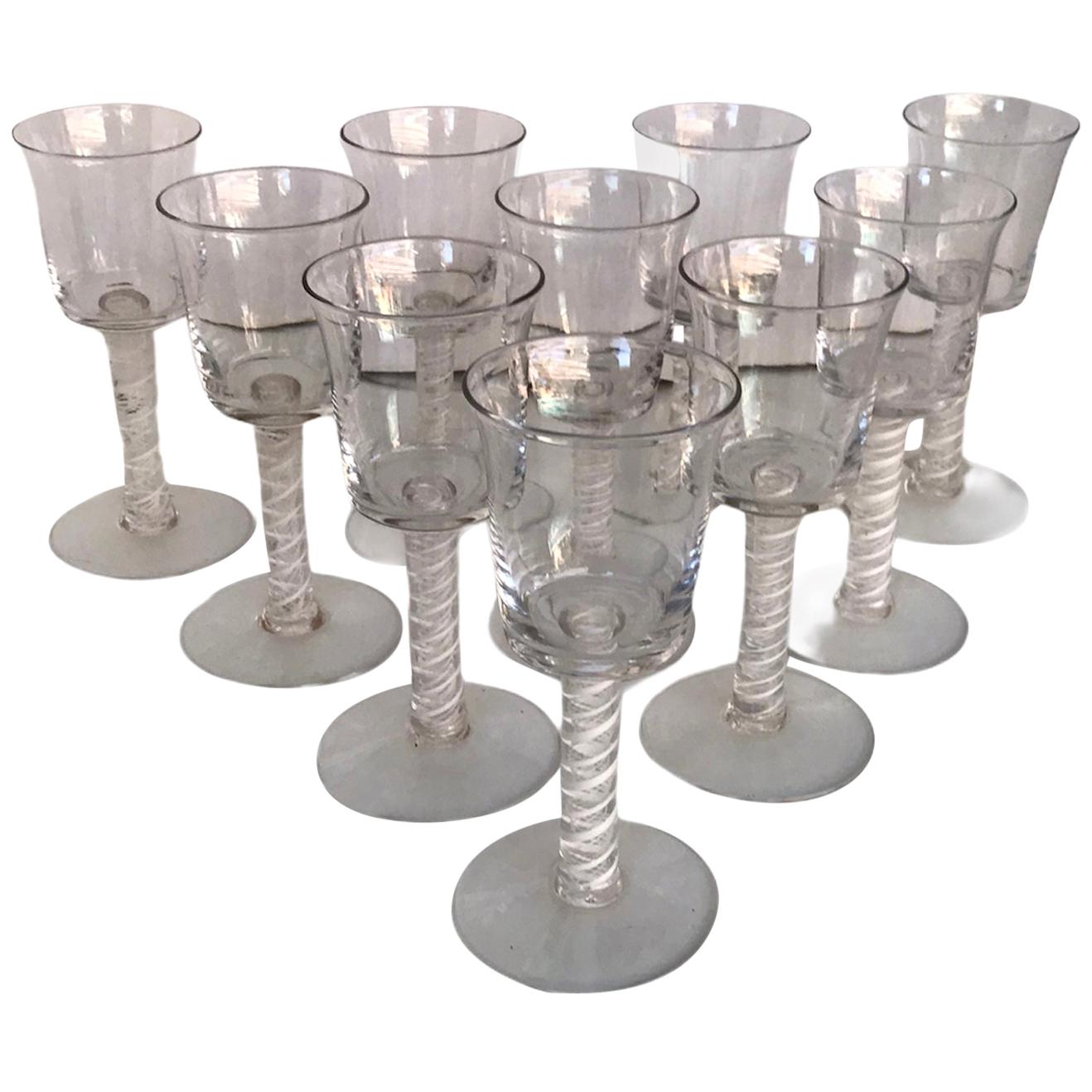 Double Series Air Twist Cordial Glass For Sale at 1stDibs