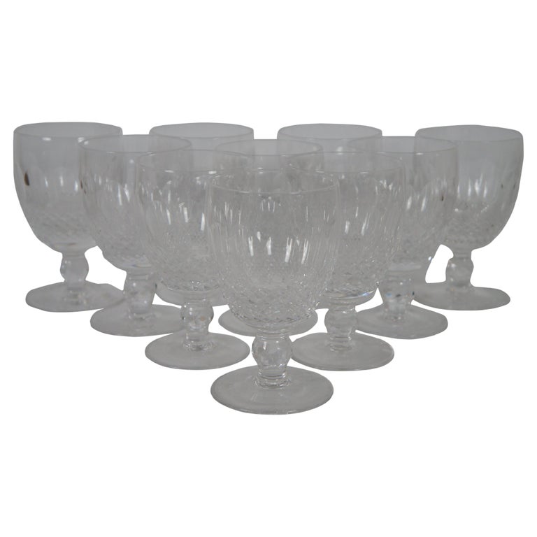 10 Vtg Waterford Crystal Colleen Short Stem Water Wine Goblets Glasses ...