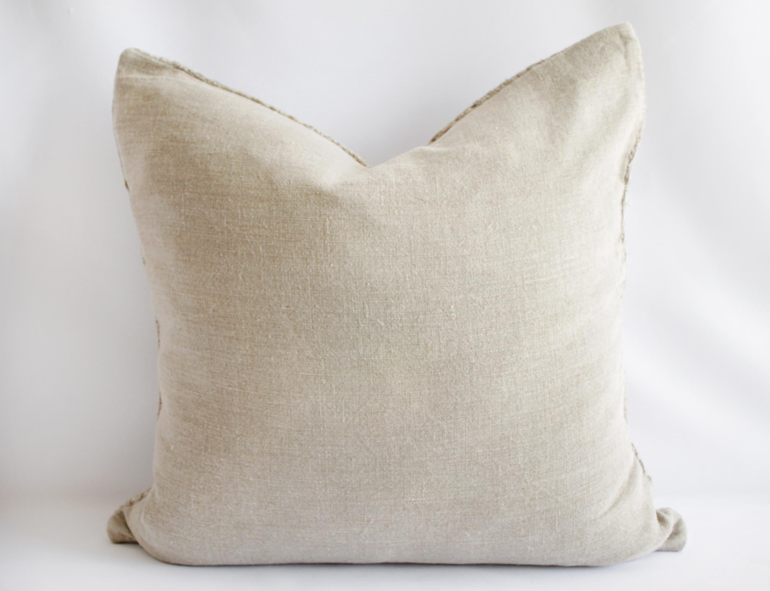 100% Belgian Natural Linen Decorative Accent Pillow at 1stDibs ...