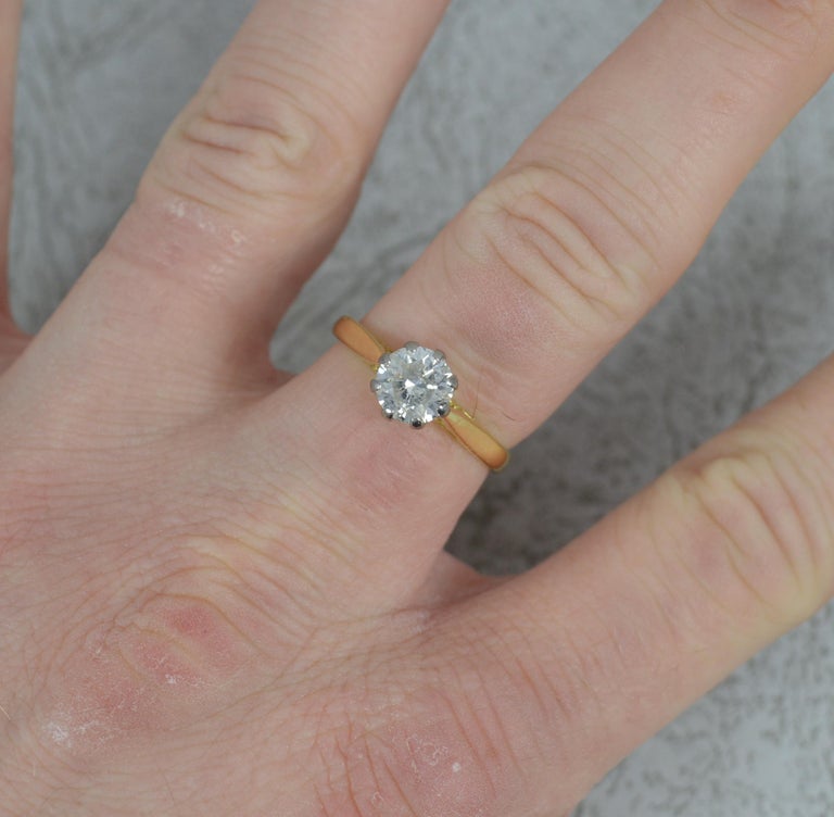 1.00 Carat Diamond and 18ct Gold Solitaire Engagement Ring For Sale at ...