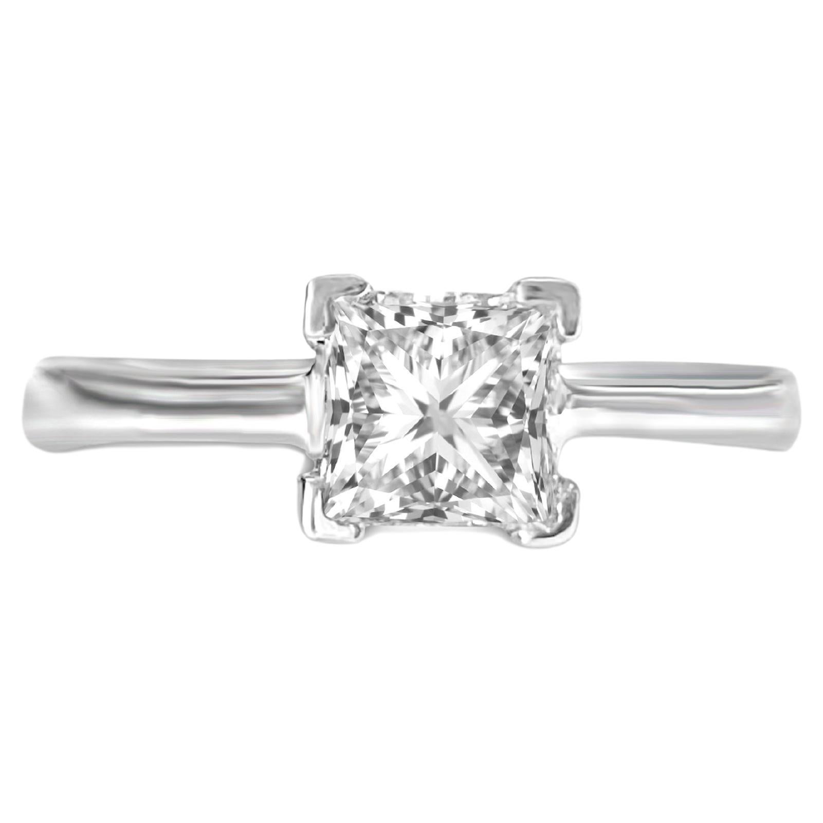 1.00 Carat Art Deco Diamond Engagement Ring For Sale at 1stDibs