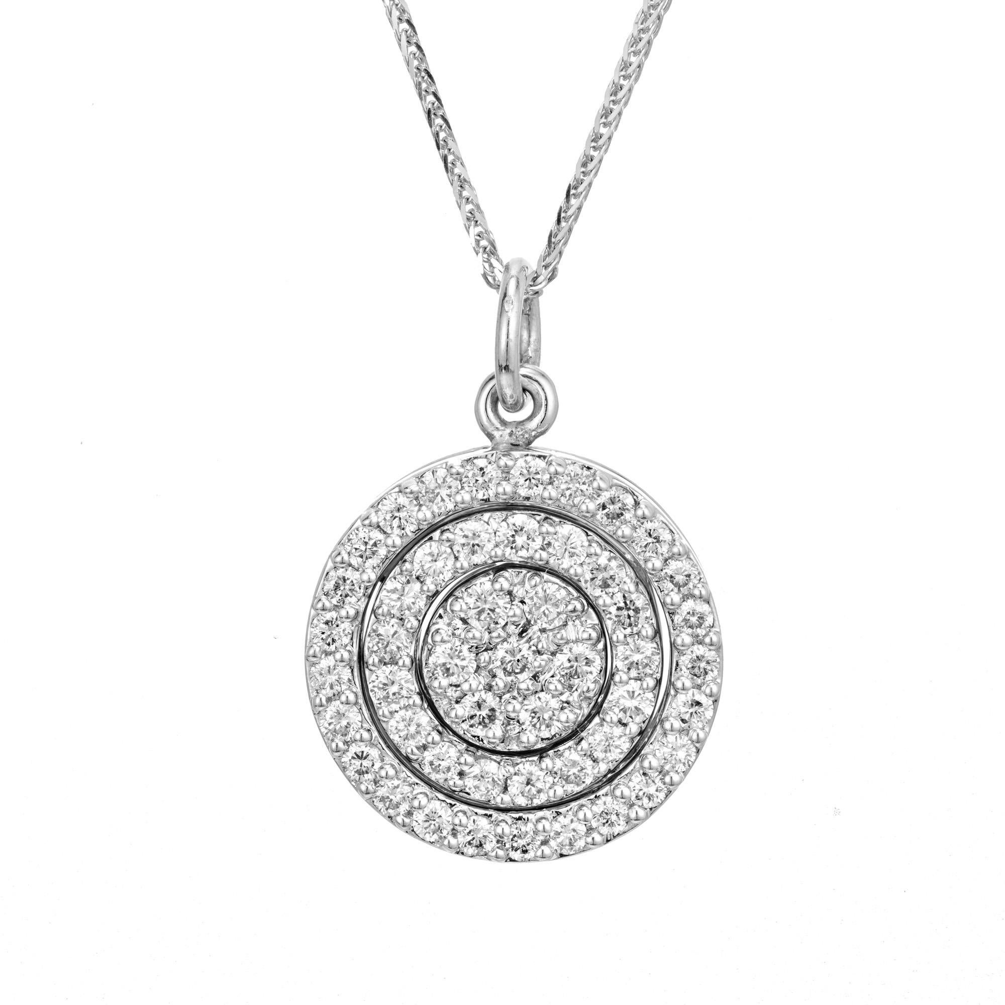 1.00 Carat Diamond White Gold Pendant Necklace at 1stDibs