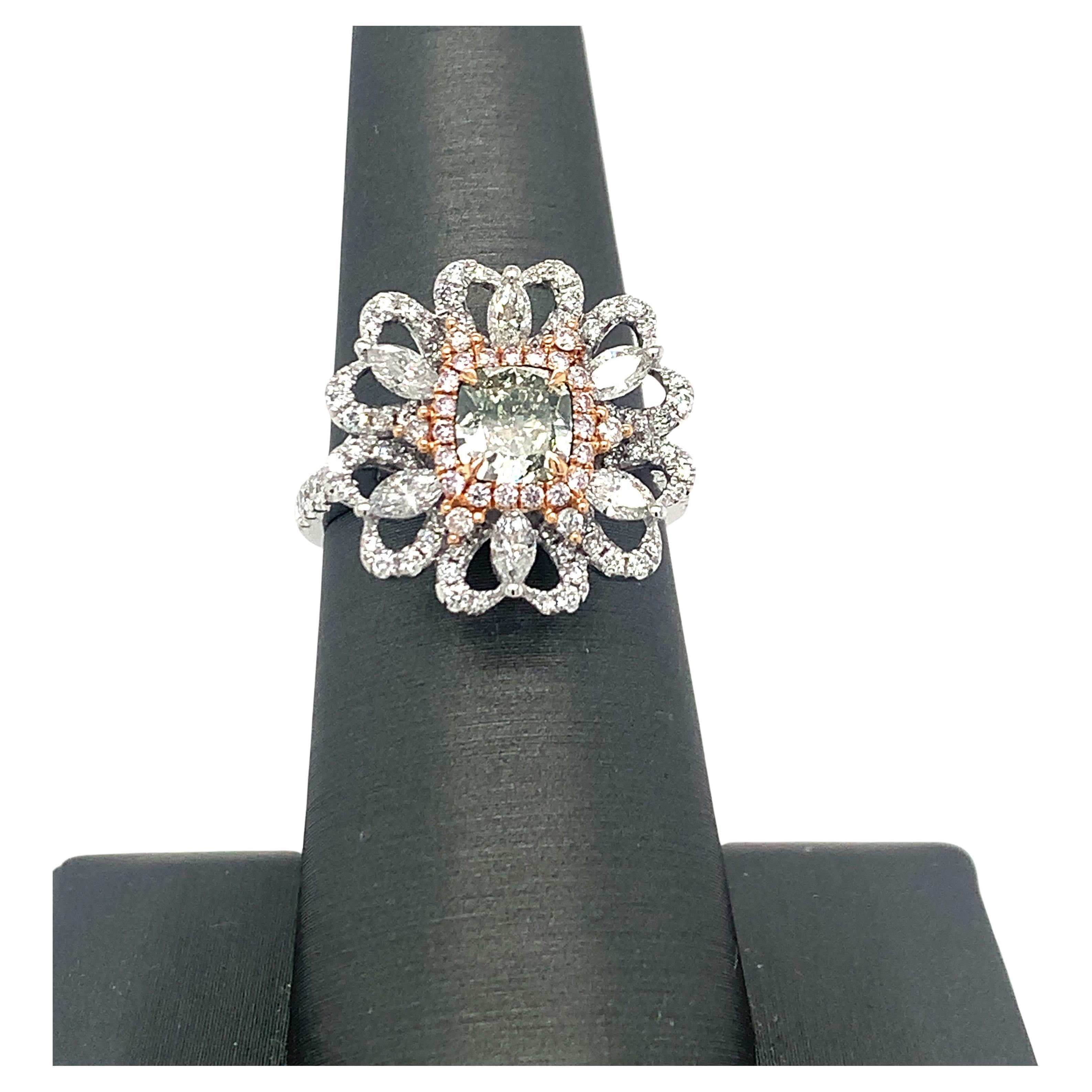 2.12 Carat Diamond White Gold Engagement Ring For Sale at 1stDibs