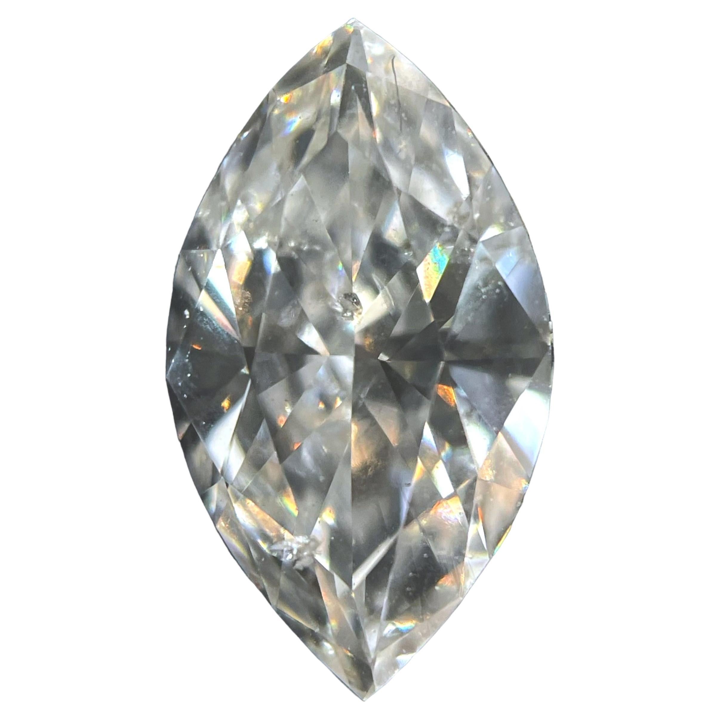 GIA Certified 1.81 Carat Marquise Brilliant F Color I1 Clarity Natural ...