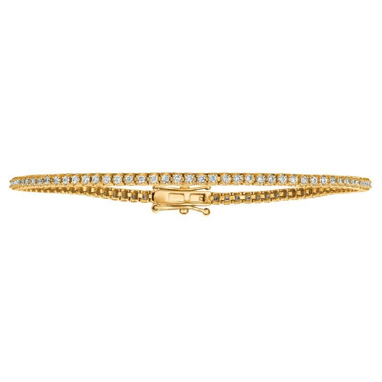 1 00 Carat Natural Diamond Tennis Bracelet G Si 14 Karat Yellow Gold