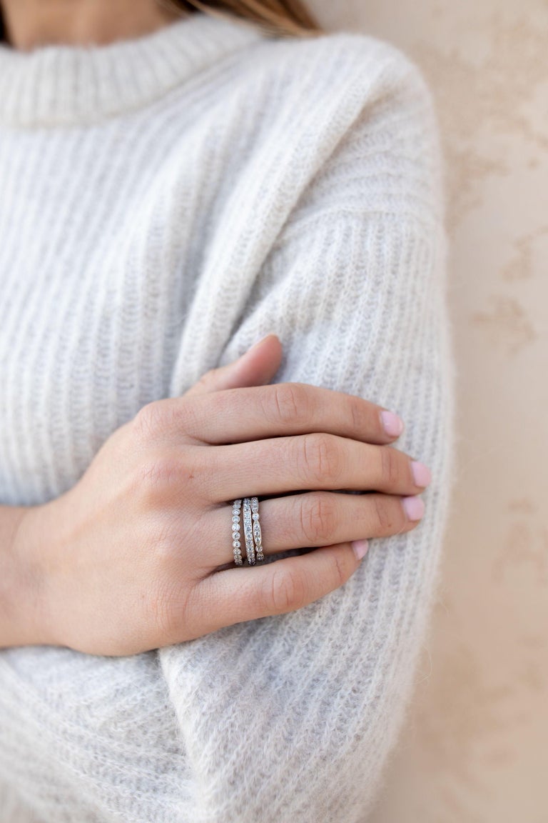 Customizable Handcrafted Carmela Small Old European Cut Diamond Eternity Band by Single Stone ...