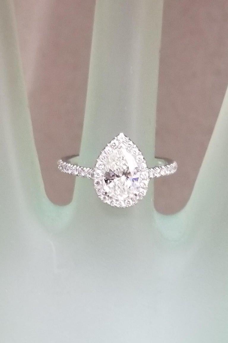 1.00 Carat Pear Shape Diamond with Diamond Halo For Sale at 1stDibs ...