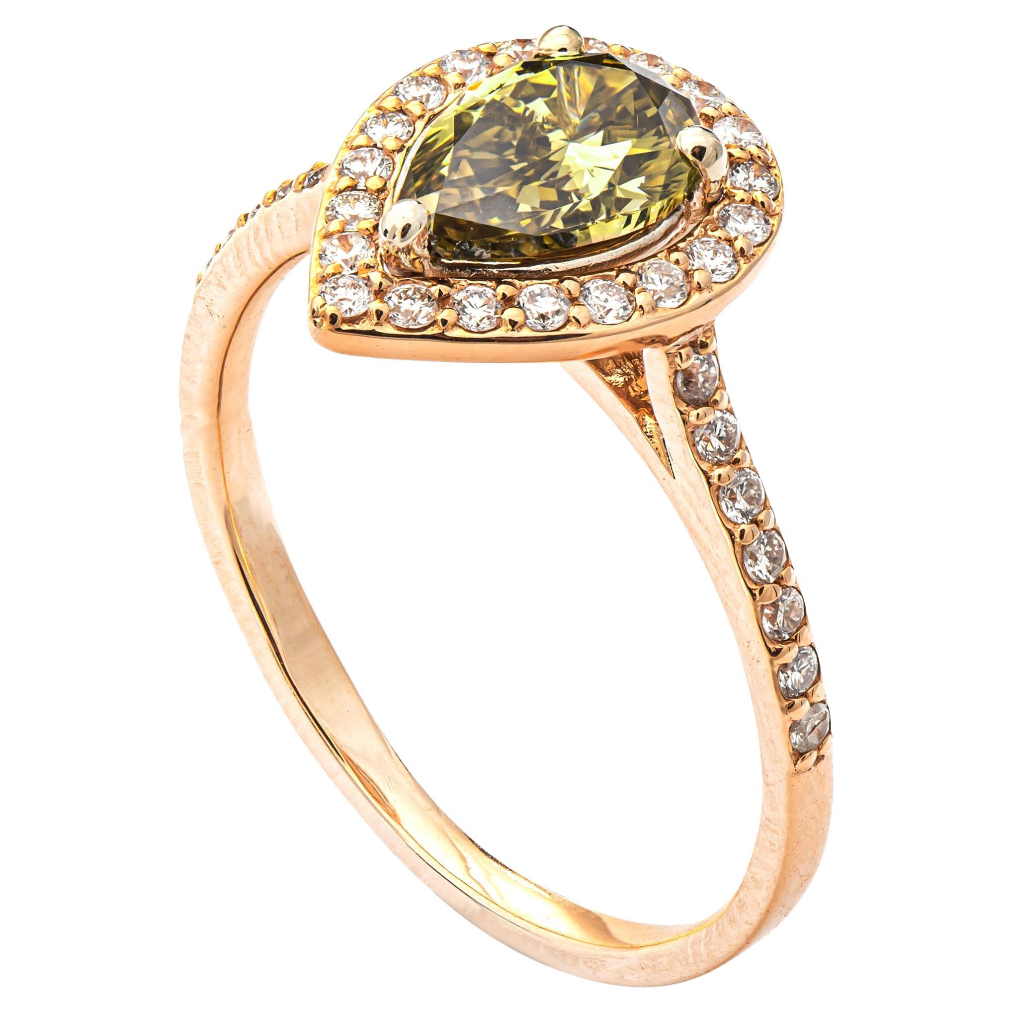 Fancy Deep Orange Brown Diamond Gold Ring For Sale at 1stDibs