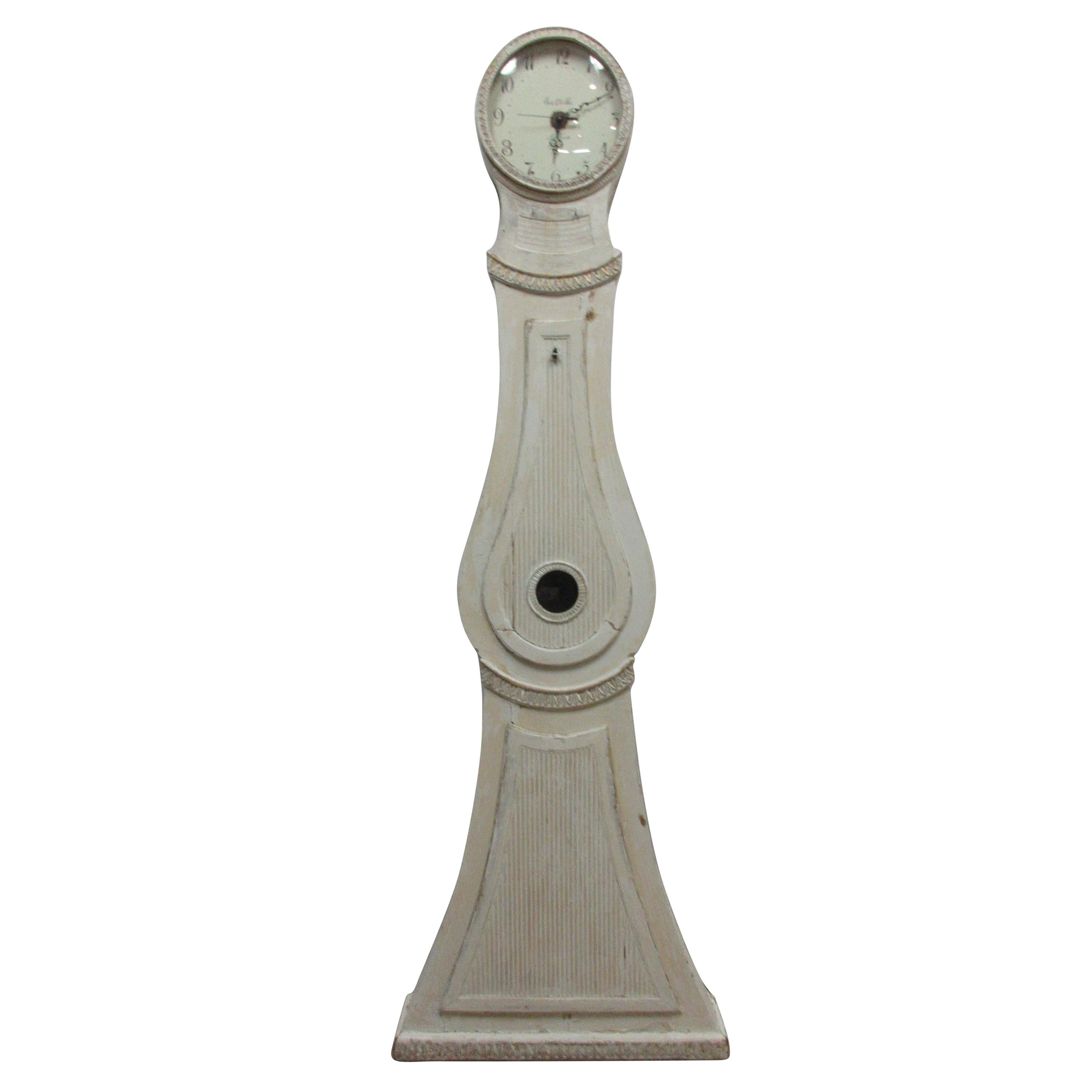 Painted Swedish Gustavian Mora Clock For Sale at 1stDibs