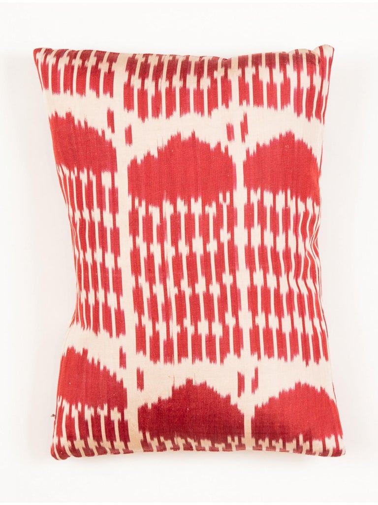%100 Silk and Natural Dye, Ikat Cushion Cover - Uzbekistan Modern ...