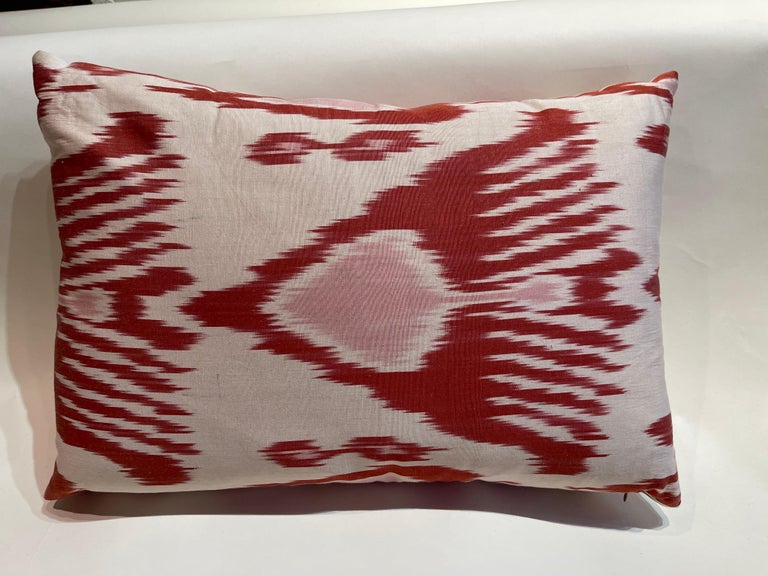 %100 Silk and Natural Dye, Ikat Cushion Cover, Uzbekistan Modern Pillow ...