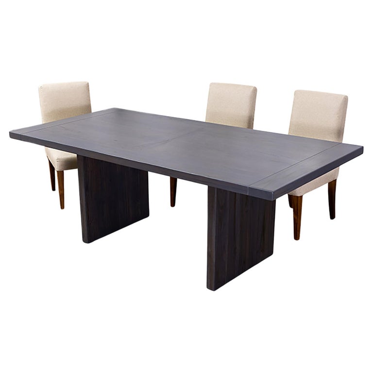100% Solid Teak Dining Table in Anthracite, Color Chip Sample Available ...