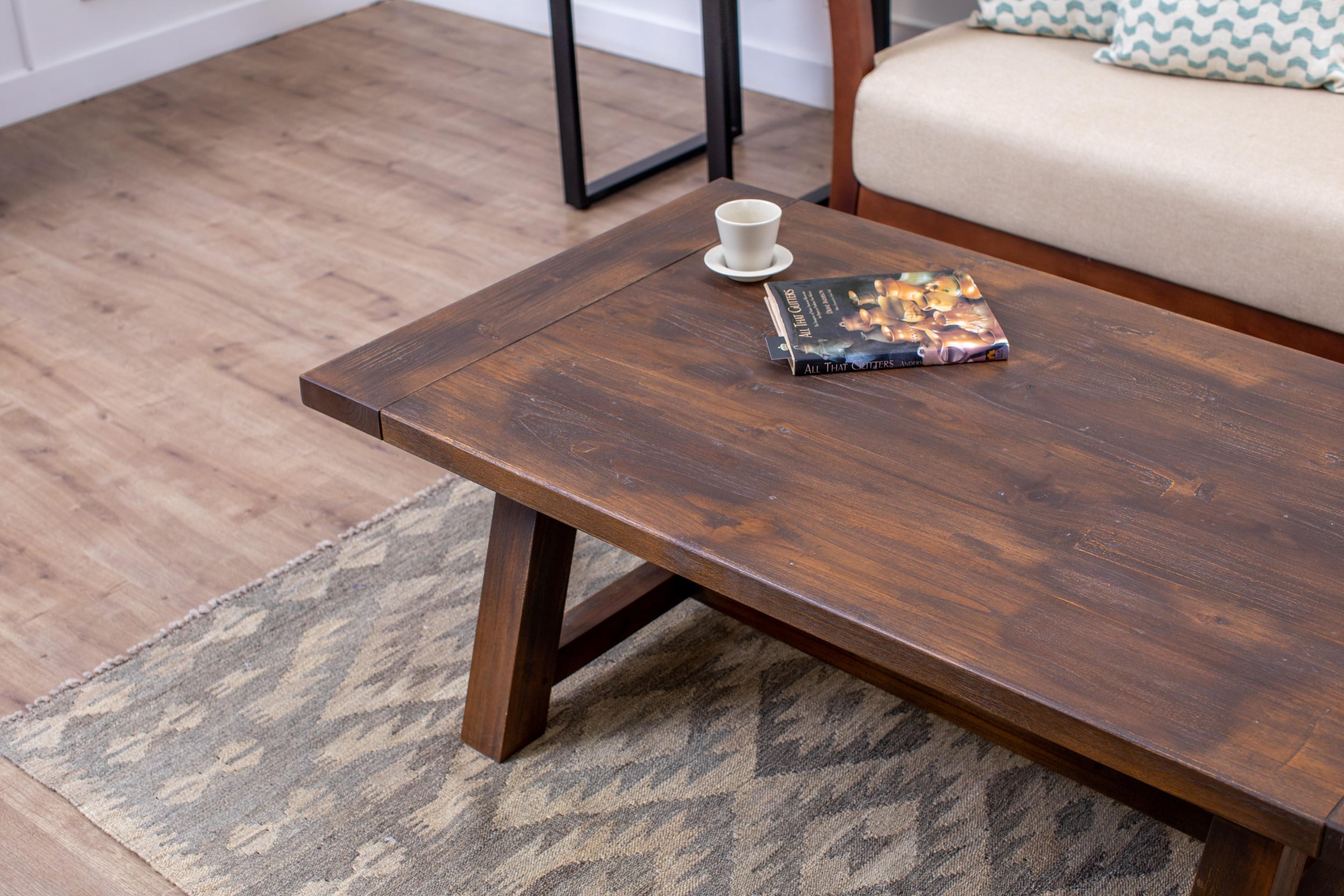 100% Solid Teak Hand-Crafted Rustic Farmhouse Coffee Table at 1stDibs