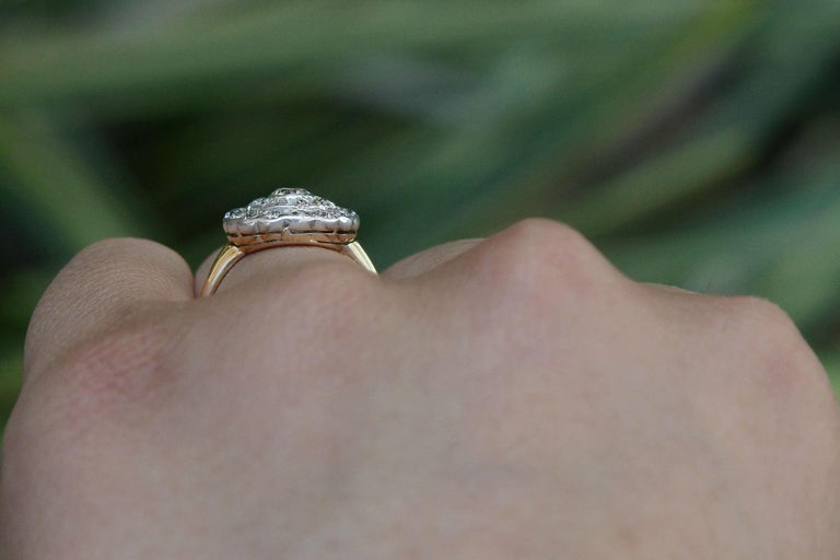 100 Year Old Victorian Diamond Cluster Engagement Ring For Sale at 1stDibs