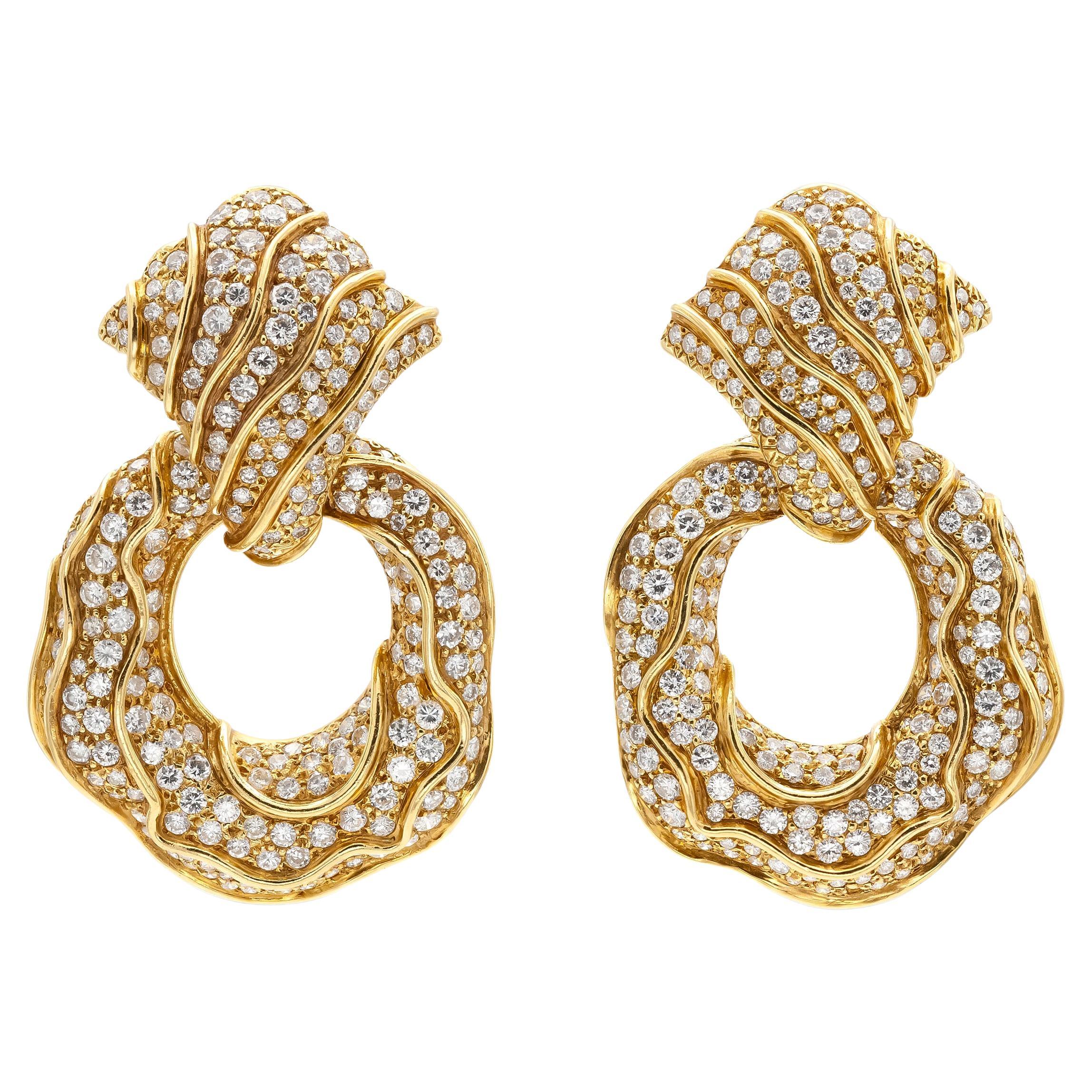 18 Karat White Gold Diamond Earrings with Detachable Drop For Sale at ...