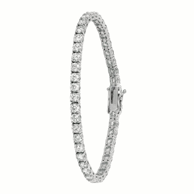 10 00 Carat Diamond Tennis Bracelet G Si 43 Stones 14 Karat White Gold