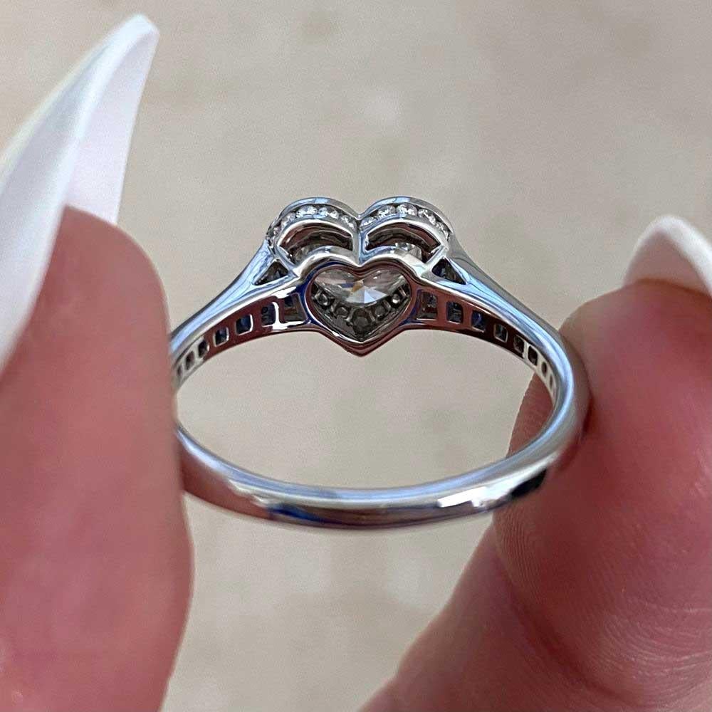 1.00ct Heart Shape Diamond Engagement Ring, Platinum For Sale at 1stDibs