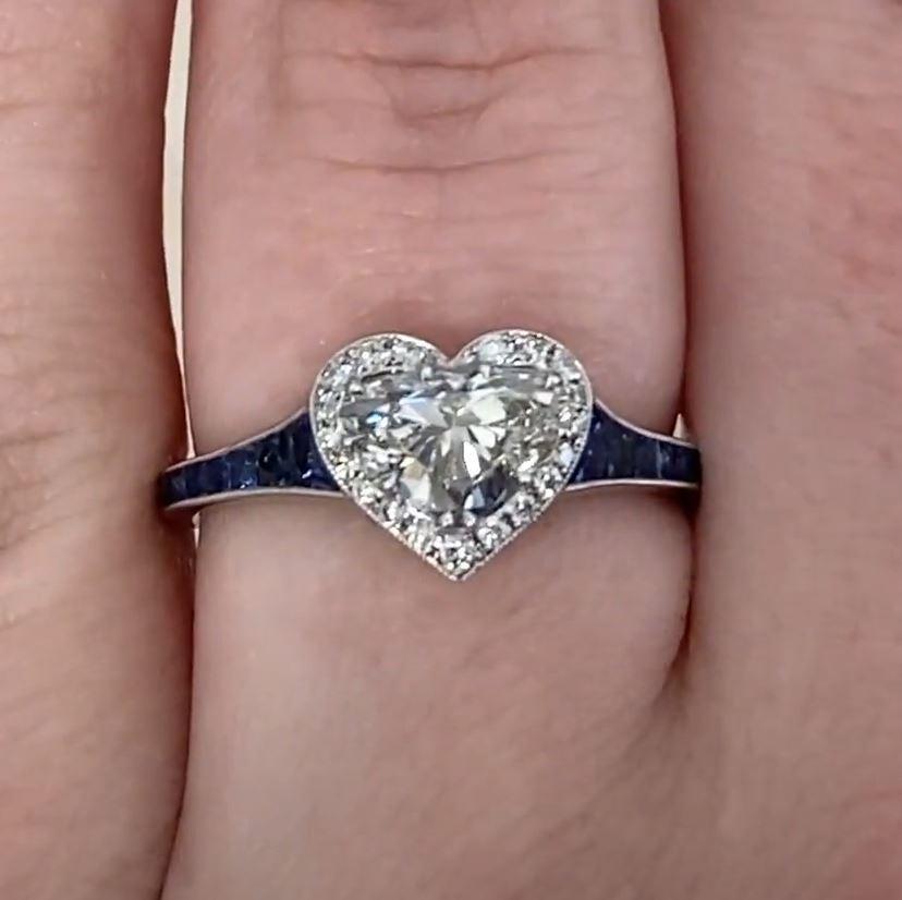 1.00ct Heart Shape Diamond Engagement Ring, Platinum For Sale at 1stDibs