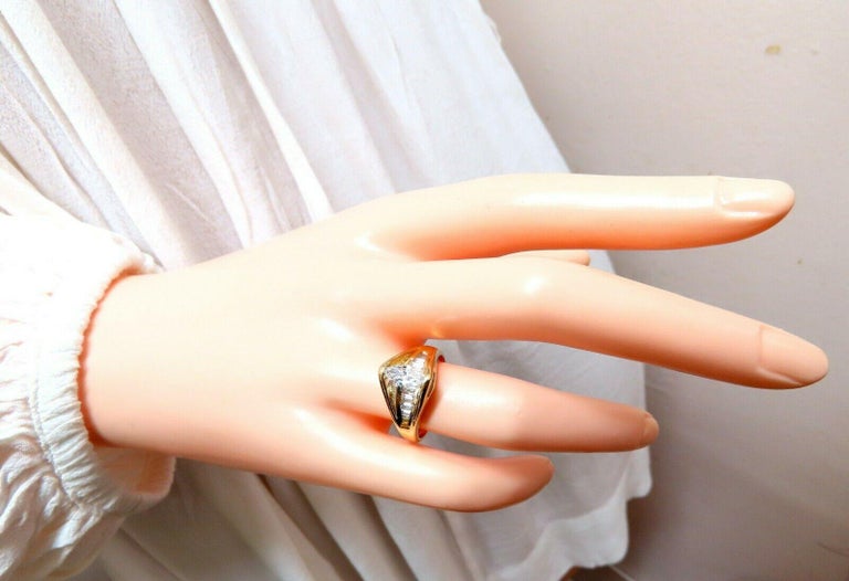 1.00Ct Natural Marquise Diamond Ring 14 Karat Gold Bypass Baguette ...