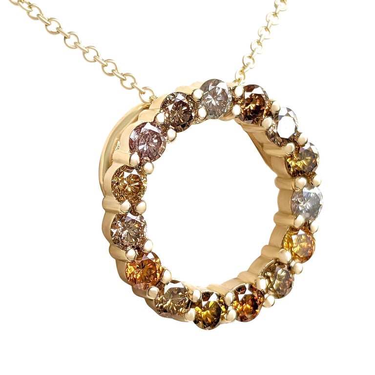 $1 NO RESERVE - 1.00cttw Fancy Color Diamonds, 14 Karat Yellow Gold ...