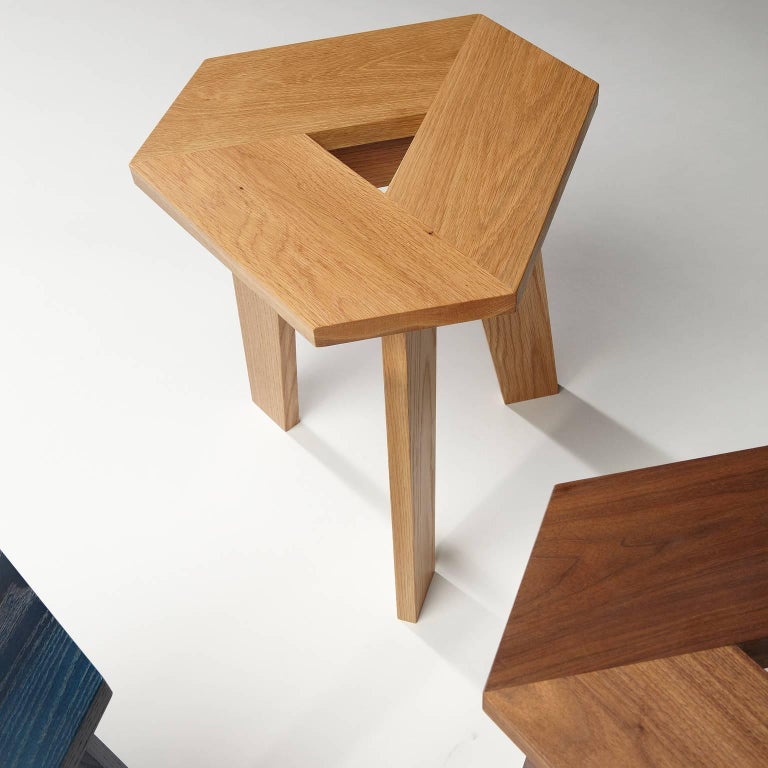 100xbtr Contemporary Tri Stool or Side Table in Walnut For Sale at 1stDibs