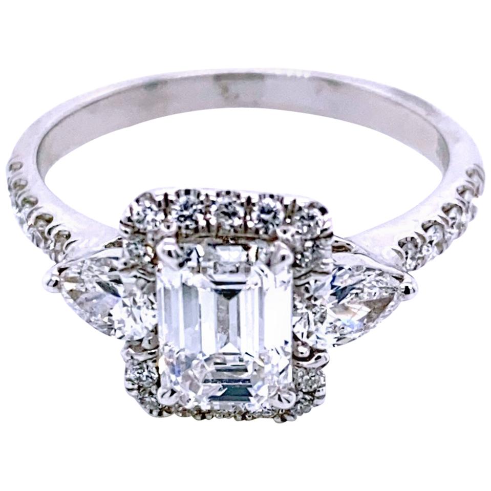 EGL US 4.06 Carat K/SI1 Cushion Platinum Pave Set Diamond Ring with ...