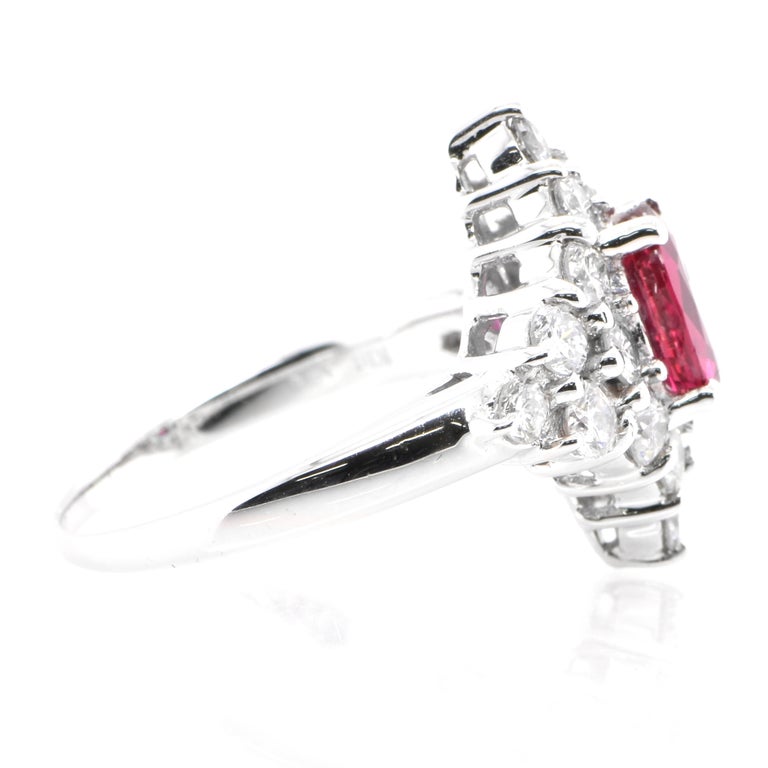 1.01 Carat Natural Blood Red Ruby and Diamond Ring Set in 18 Karat Gold ...
