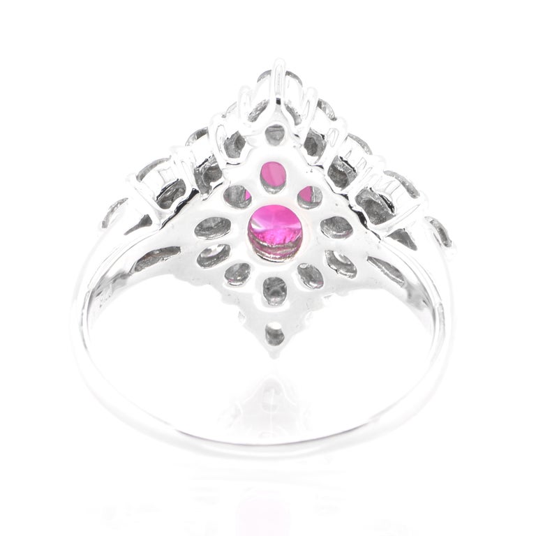 1.01 Carat Natural Blood Red Ruby and Diamond Ring Set in 18 Karat Gold ...