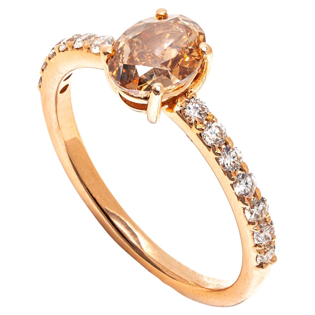27.33ct Fancy Dark Orangy Brown Diamond Ring For Sale at 1stDibs