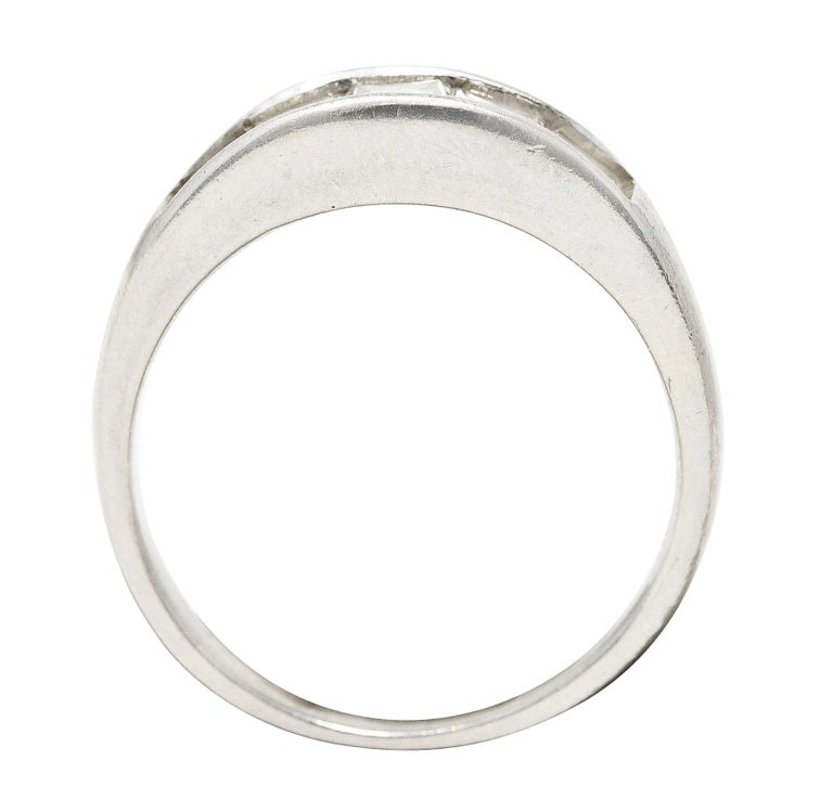 1.01 CTW Square Step Cut Diamond Platinum Channel Band Unisex Ring For ...