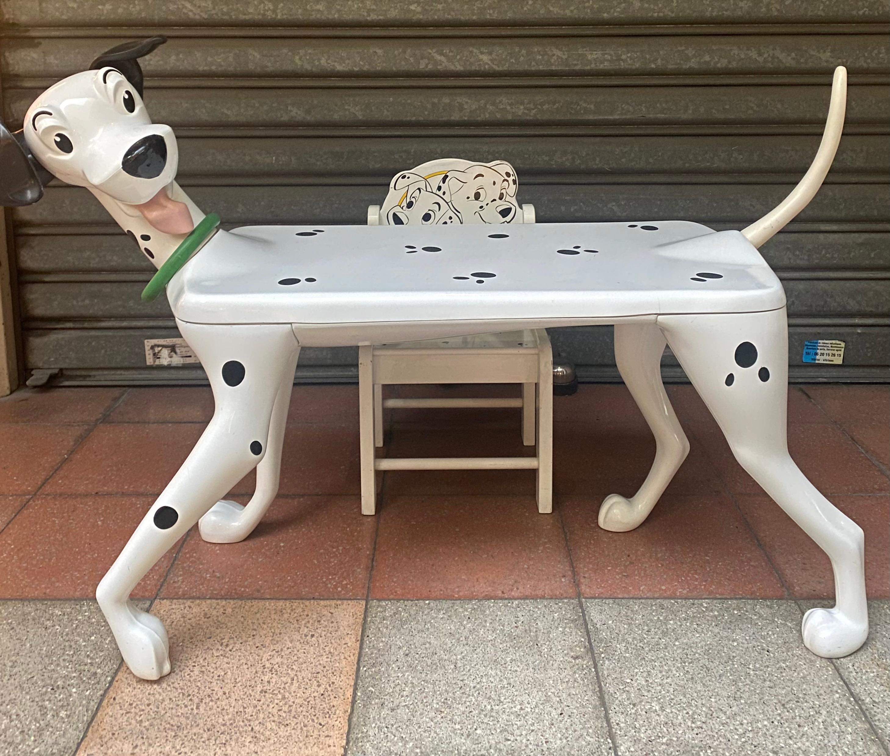 101 Dalamtiens - Rare desk + chair - Pierre Colleu - 1980 For Sale at ...