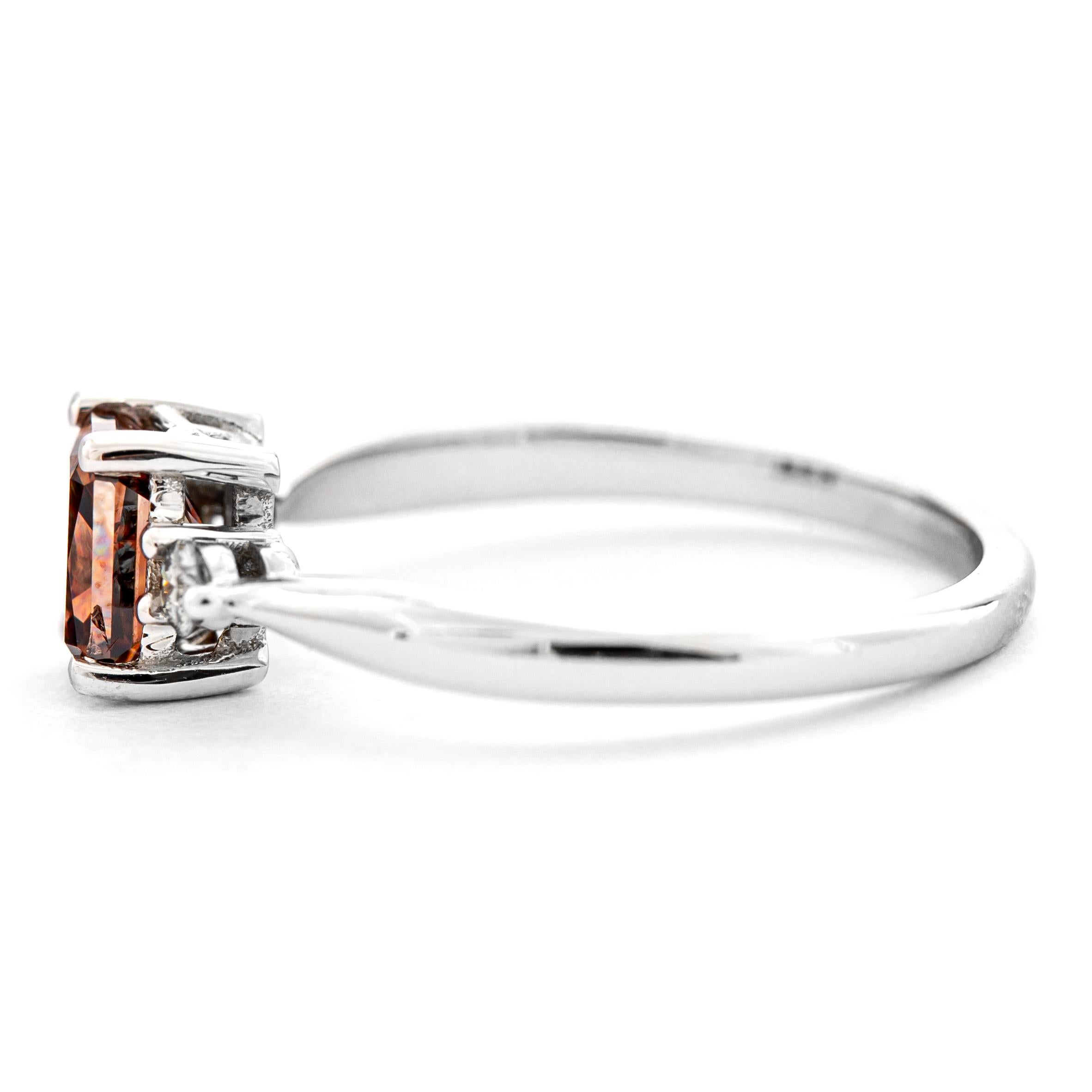 1.02 Ct Natural Fancy Dark Pinkish Brown Diamond Ring For Sale at ...