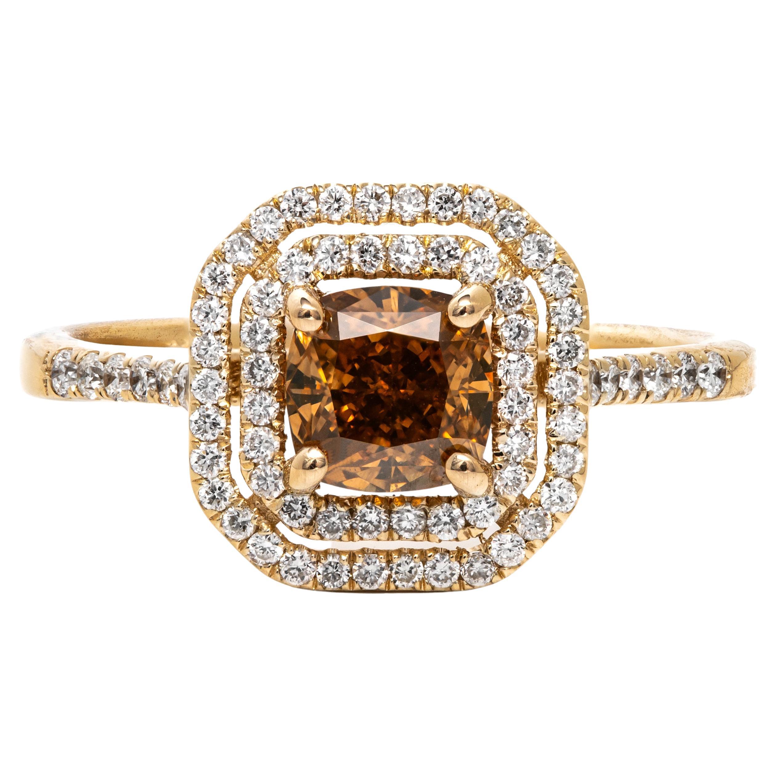 GIA Certified 1.02 Carat Diamond Natural Fancy Intense Yellow Orange ...