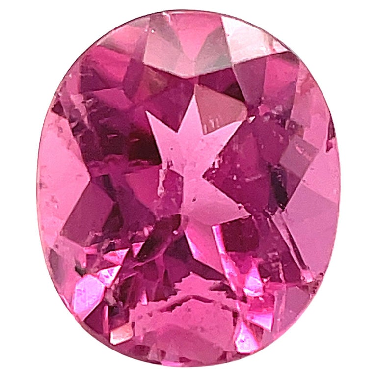 Pierre précieuse tourmaline rose ovale non sertie et non montée 1,02 ...